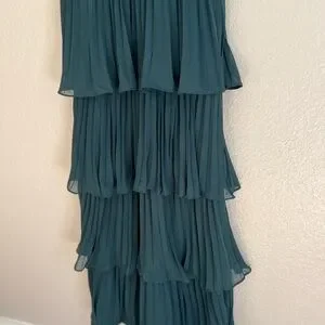Lulus | Dresses | Always Remarkable Emerald Pleated Offtheshoulder Maxi ...